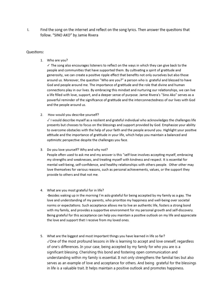 John Jabez Lucero UTS Activity 1 | PDF | Gratitude | Personal Development