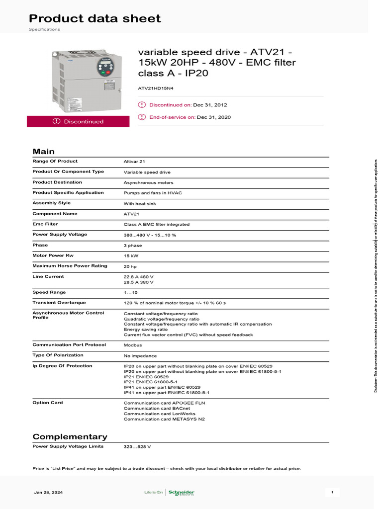 Schneider Electric - Altivar-21-Variable-Speed-Drives-Legacy-Product ...