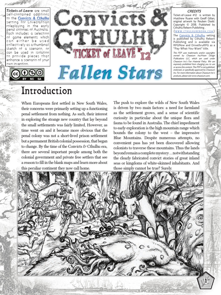 Call of Cthulhu - Convicts & Cthulhu - Ticket of Leave #12 - Fallen ...