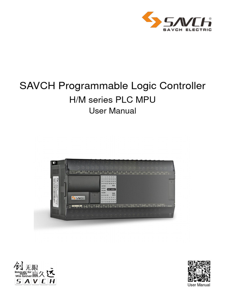 SAVCH H/M Series PLC User Manual | PDF | Power Supply | Programmable Logic Controller