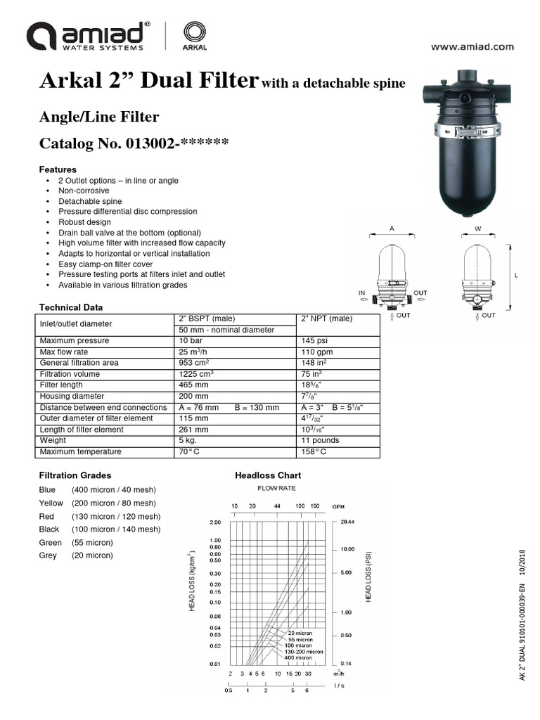 Arkal 2” Dual w Detachable Spine IOM en 1 | PDF | Product Liability
