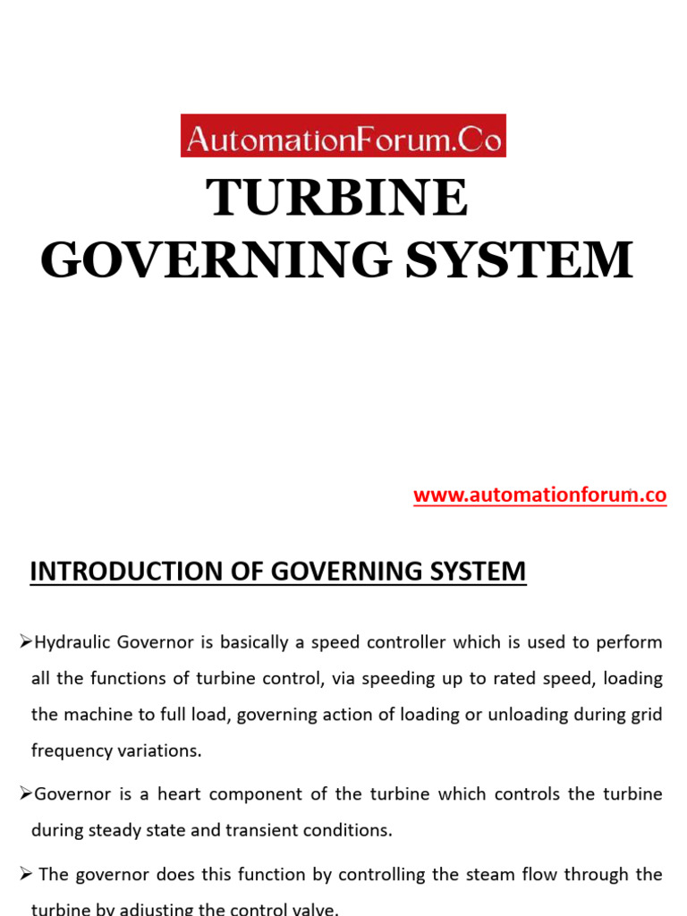 Turbine Governing Systems Guide | PDF | Electricity | Mechanical ...