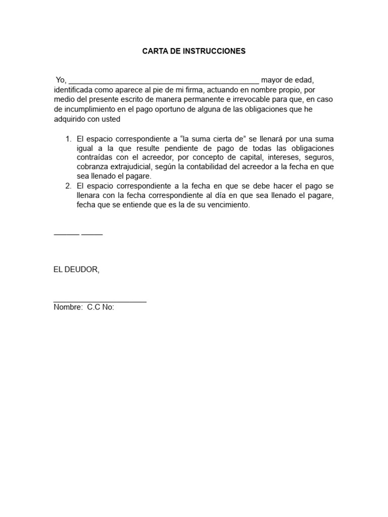 Carta de Instrucciones Word | PDF Carta de Instrucciones Word | PDF