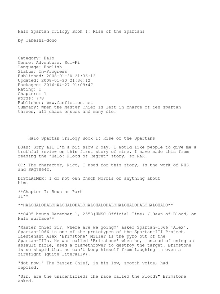 Halo Spartan Trilogy Book I - Rise of The Spartans | PDF | Factions Of Halo