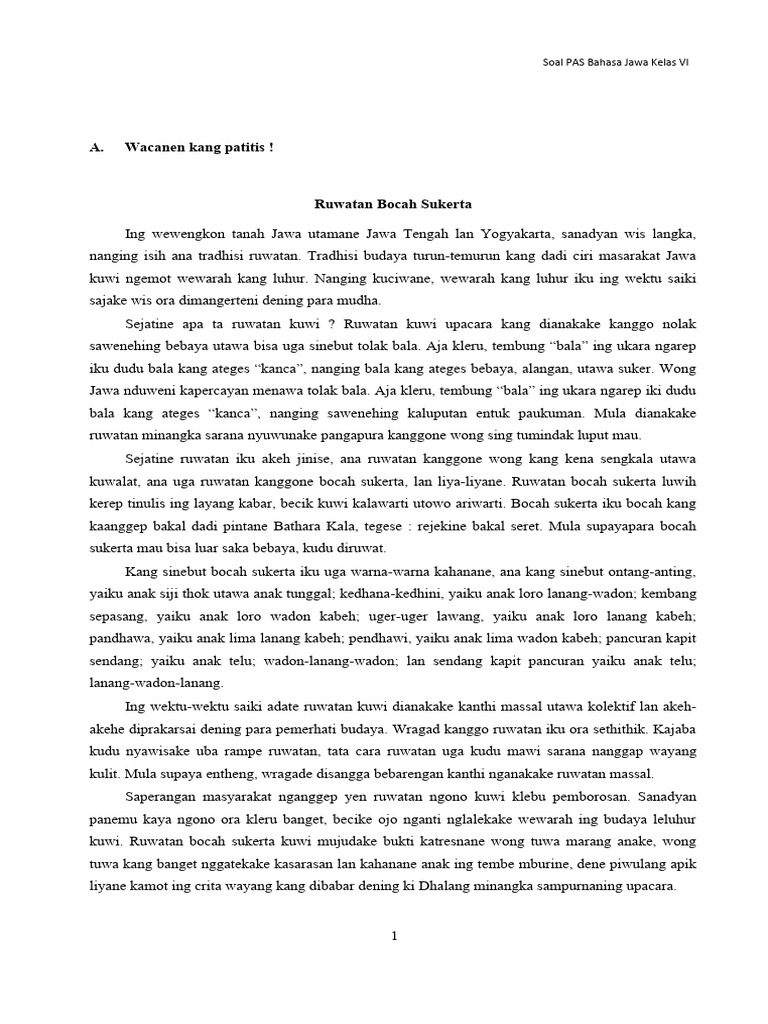 Kls 6 - Bahasa Jawa | PDF