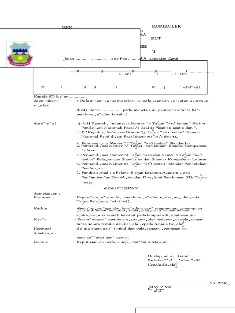 PDF SK Pengangkatan Pembina Ekstrakurikuler SD - Compress | PDF