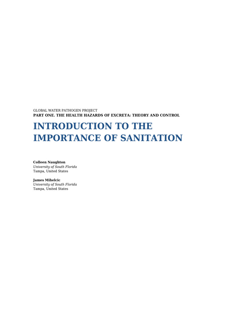 Introduction to the Importance of Sanitation_5 | PDF | Sanitation | Drinking Water