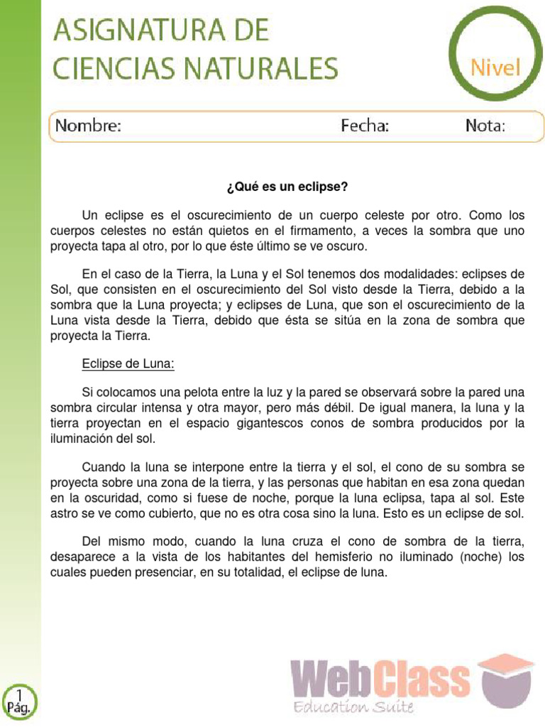 El Eclipse | PDF | Eclipse | Luna