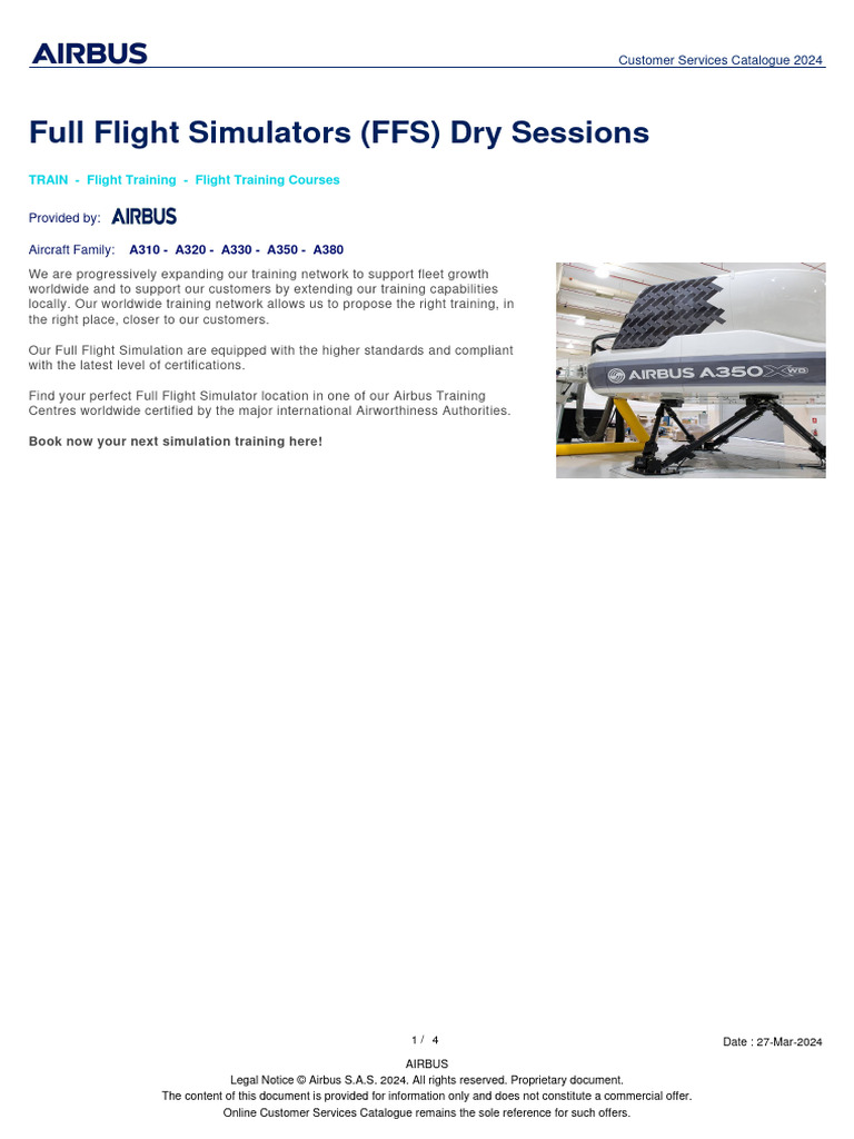 Airbus 2024 Flight Simulator Services | PDF | Airbus | Jet Aircraft