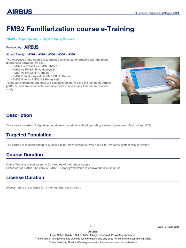 FMS2 Familiarization Course E-Training - 27032024 | PDF | Airbus | Aviation