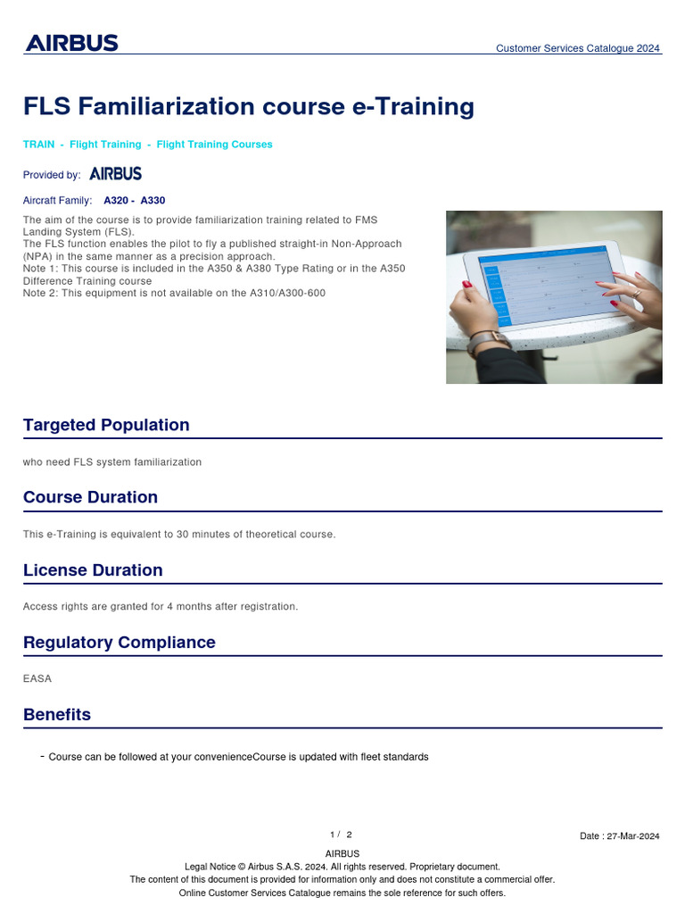 FLS Familiarization Course E-Training - 27032024 | PDF | Airbus | Aircraft