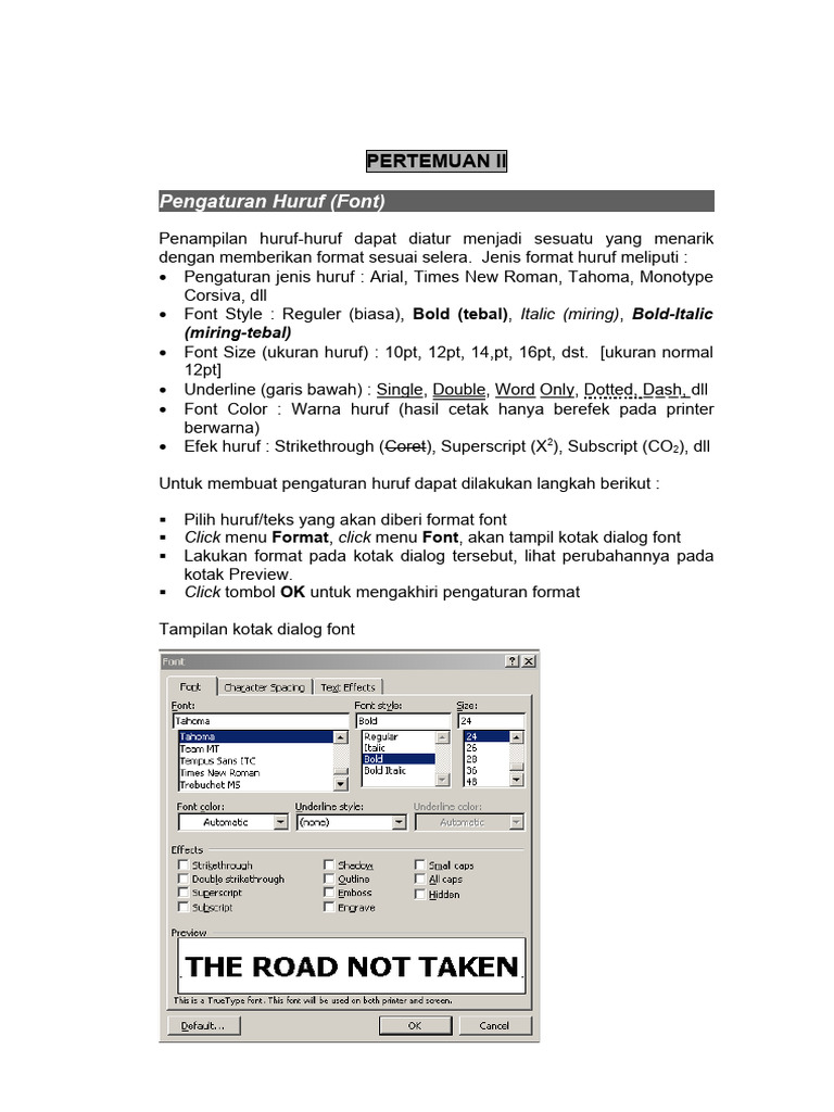 Pengaturan Huruf Dan Format Paragraph | PDF