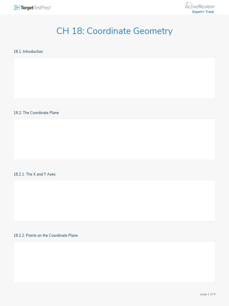 CH 18 Coordinate Geometry Expert+ Track | PDF | Line (Geometry) | Analytic Geometry