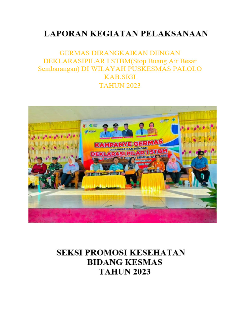 Laporan Kegiatan Germas Stbm 2023 Sigi Pdf