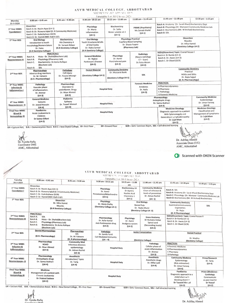 Timetable 25th March | PDF