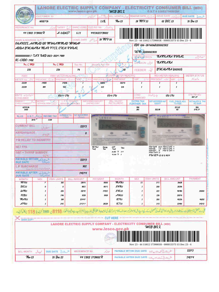 LESCO- Web Bill | PDF