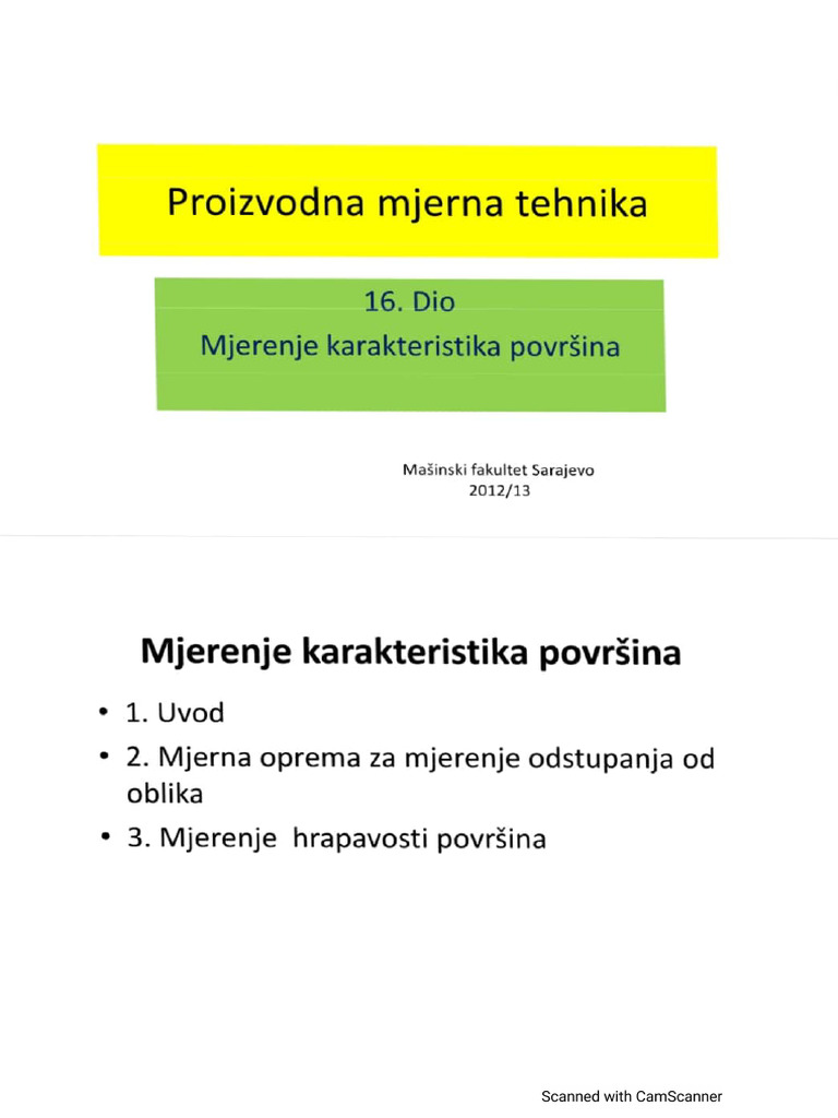10 Mjerenje Karakteristika Površina | PDF
