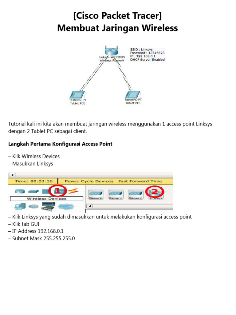 Cisco Packet Tracer (Wireless) | PDF
