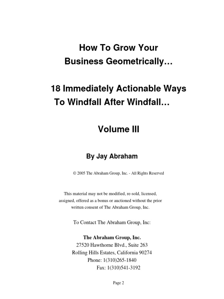 Book 004 How To Grow Your Business Geometrically Volume III Compressed ...