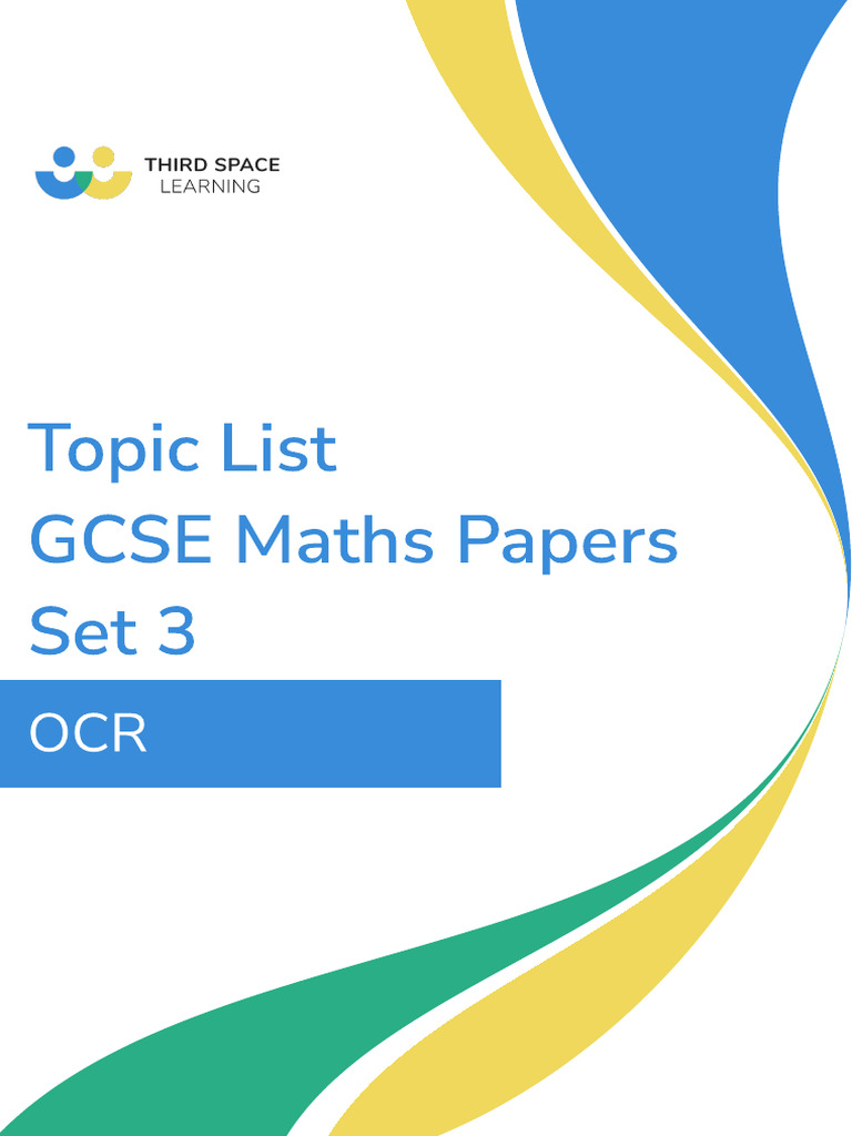 OCR Set 3 Higher Papers - Question Numbers Link To Topic List | PDF ...