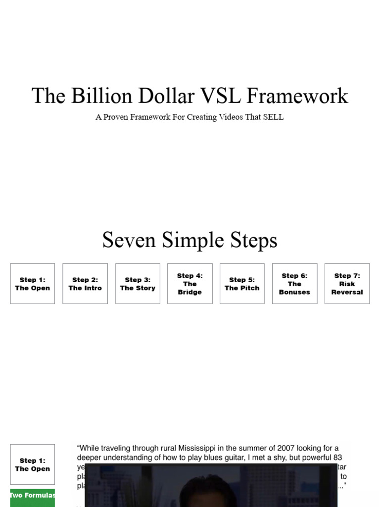 Billion Dollar VSL Framework Slides | PDF