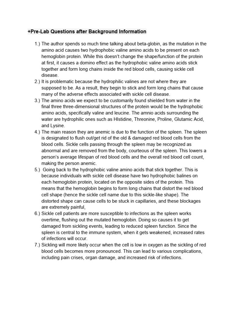 Lab Questions | PDF | Biology | Medical Specialties