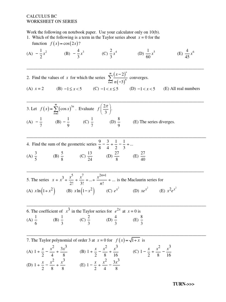calc_-_worksheet_3_on_series_with_key_2 (2)-2 | PDF | Mathematics Of ...