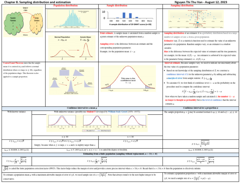 Topic - Chapter 8 - Sampling Distribution and Estimation | PDF ...