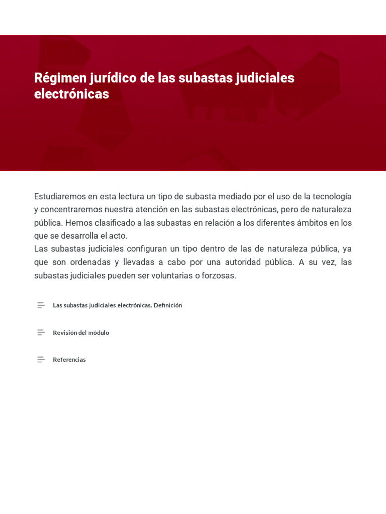 Módulo 4 Lectura 4 Régimen Jurídico de Las Subastas Judiciales Electrónicas | PDF | Subasta