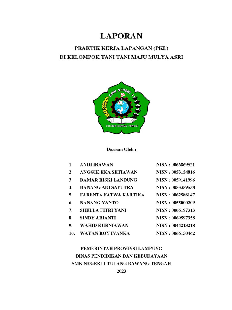 Laporan PKL SMKN 1 TBT Tani Tani Maju Ok Print | PDF