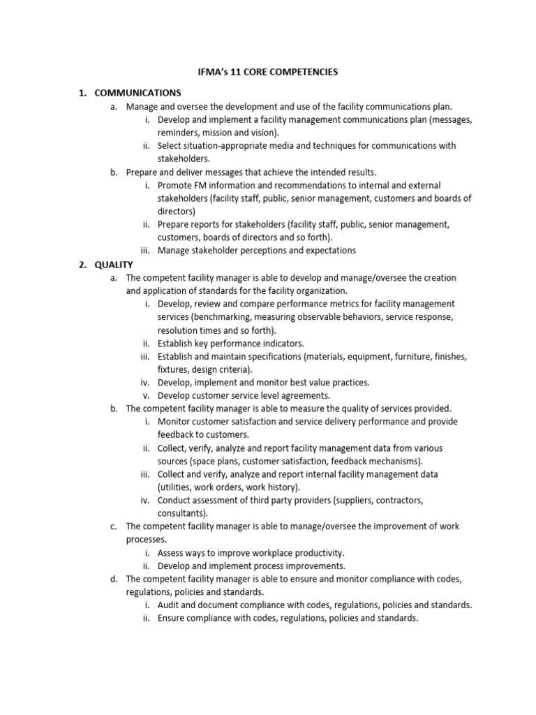 Ifmas 11 Core Competencies | Download Free PDF | Performance Indicator | Lease