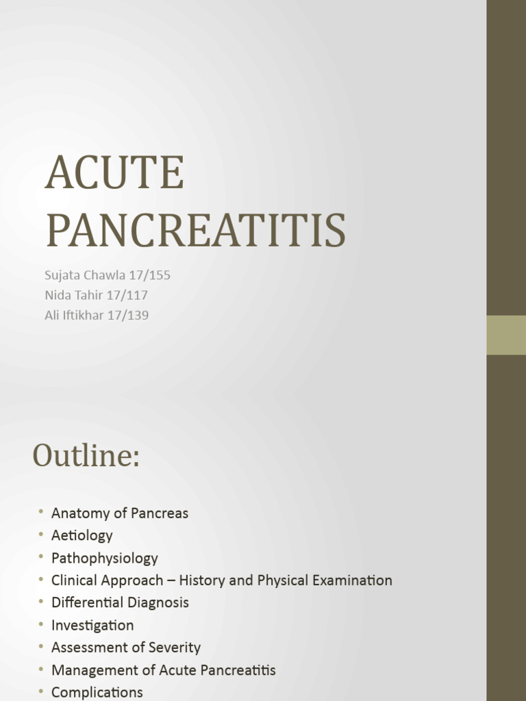 Acute Pancreatitis | PDF | Pancreas | Medical Specialties