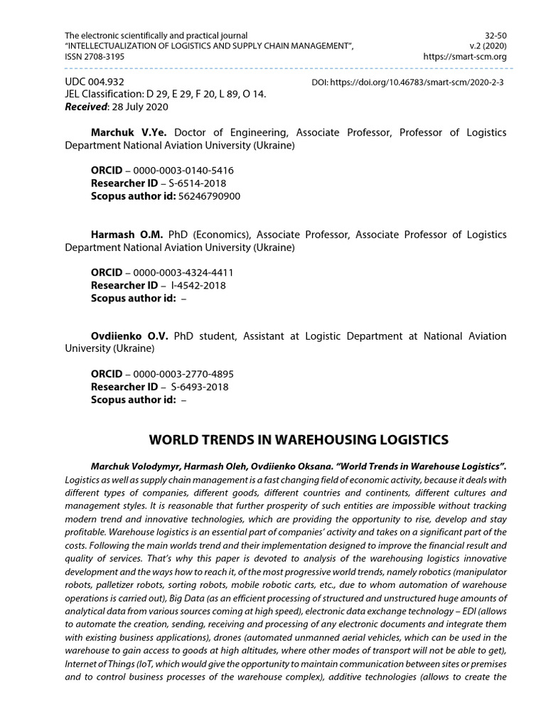 Trends in Warehouse Logistics Innovation | PDF | Warehouse | Electronic ...