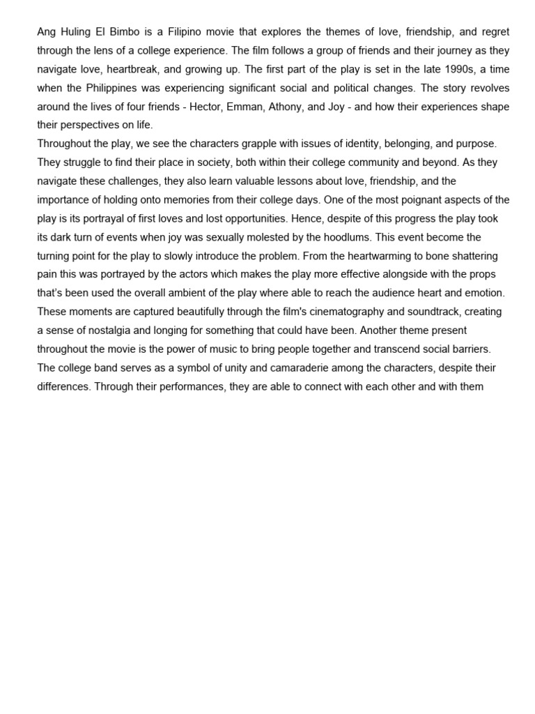 Ang Huling El Bimbo | PDF | Social Science | Art