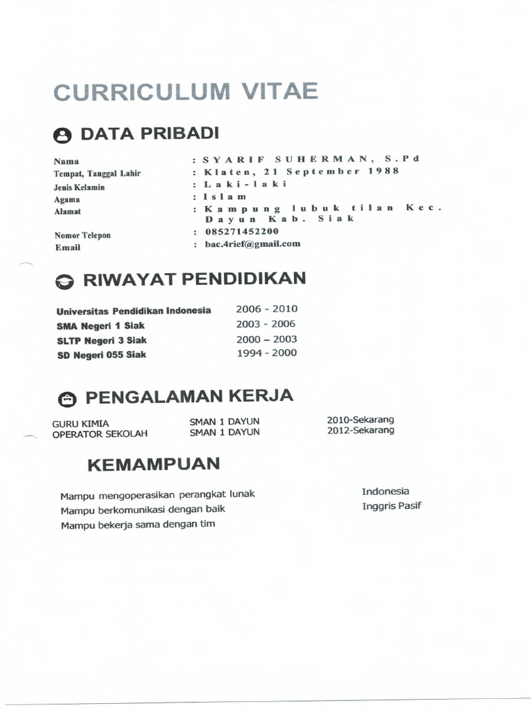 Syarif CV - Compressed | PDF