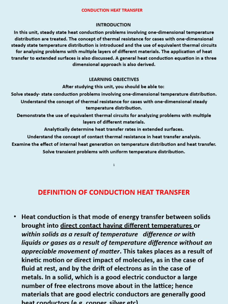 AME 365 Heat Transfer & Combustion (UNIT 2) | PDF | Thermal Conduction ...