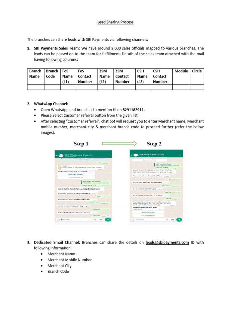 Lead Sharing Process | PDF