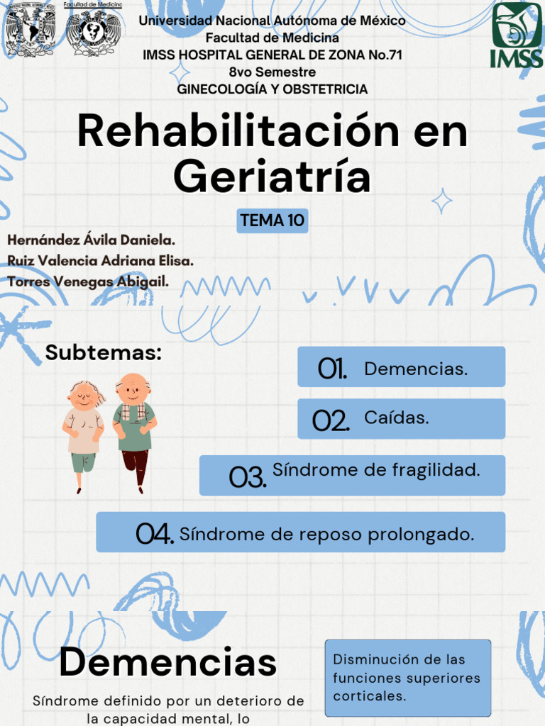 Rehabilitación Geriátrica: Claves | PDF | Demencia | Terapia física