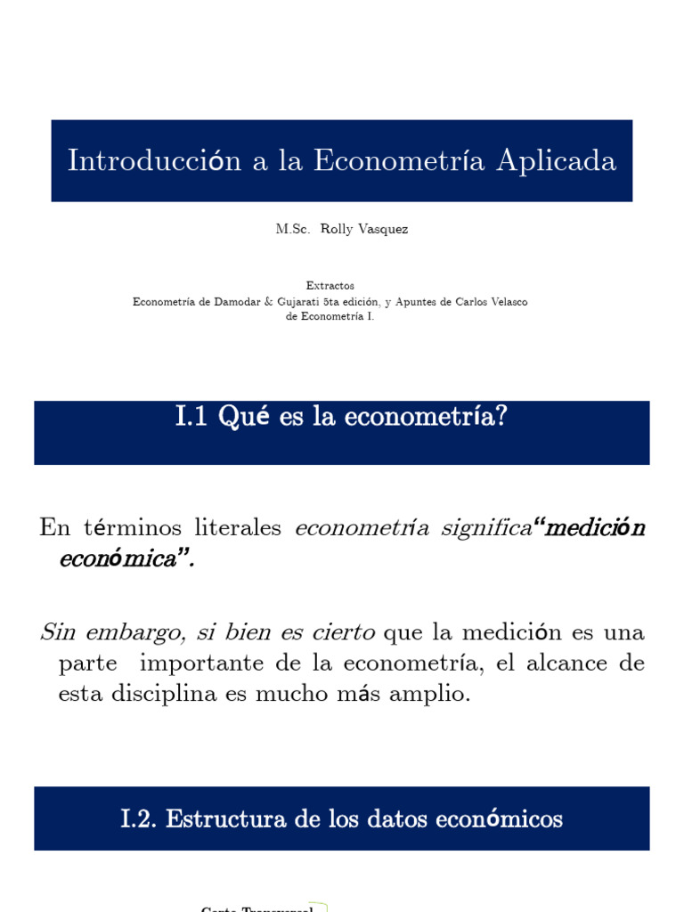 Introducción A La Econometría | PDF | Econometría | Teoría