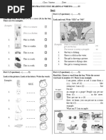 Cambridge Starters Reading & Writing Test | PDF