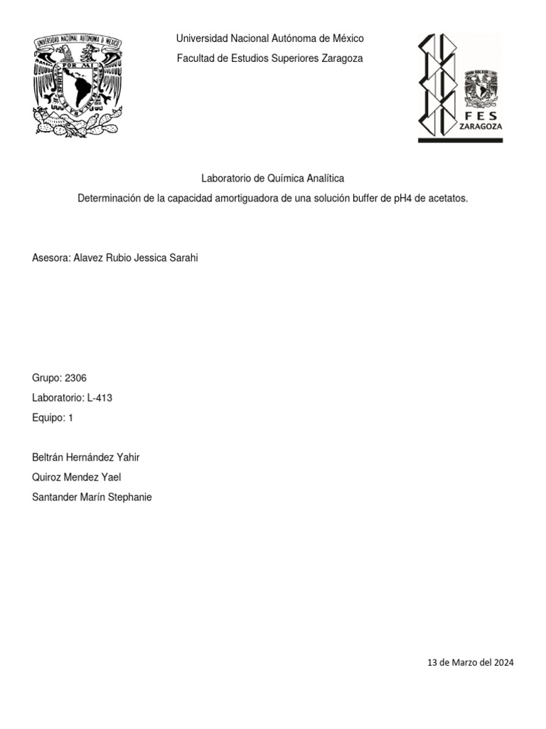 Informe 02 | PDF | Ph | Solución tampón