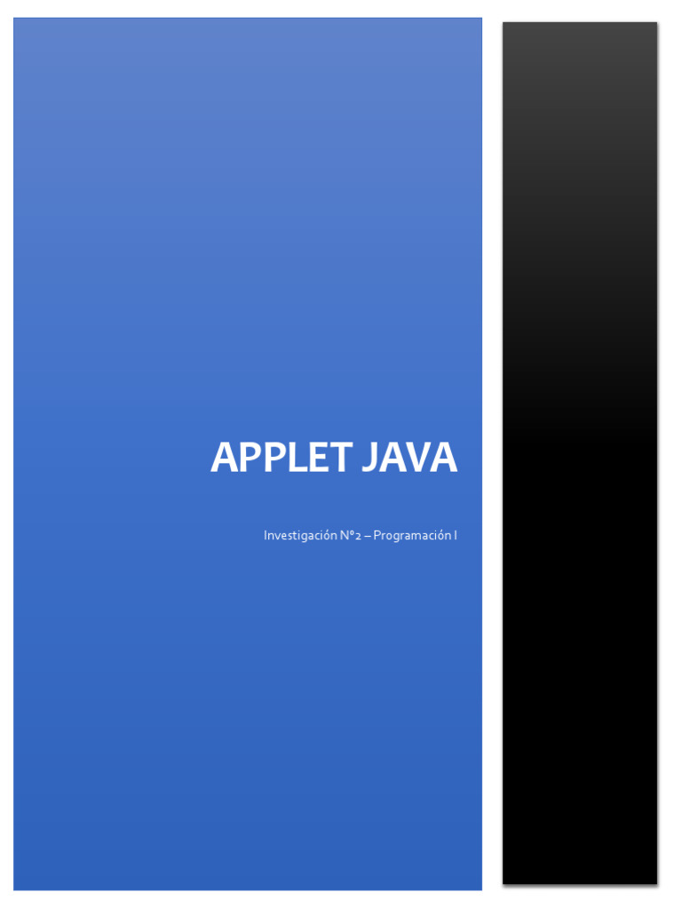 Investigación 2 - Applet Java | PDF | Java (lenguaje de programación ... Investigación 2 - Applet Java | PDF | Java (lenguaje de programación ...