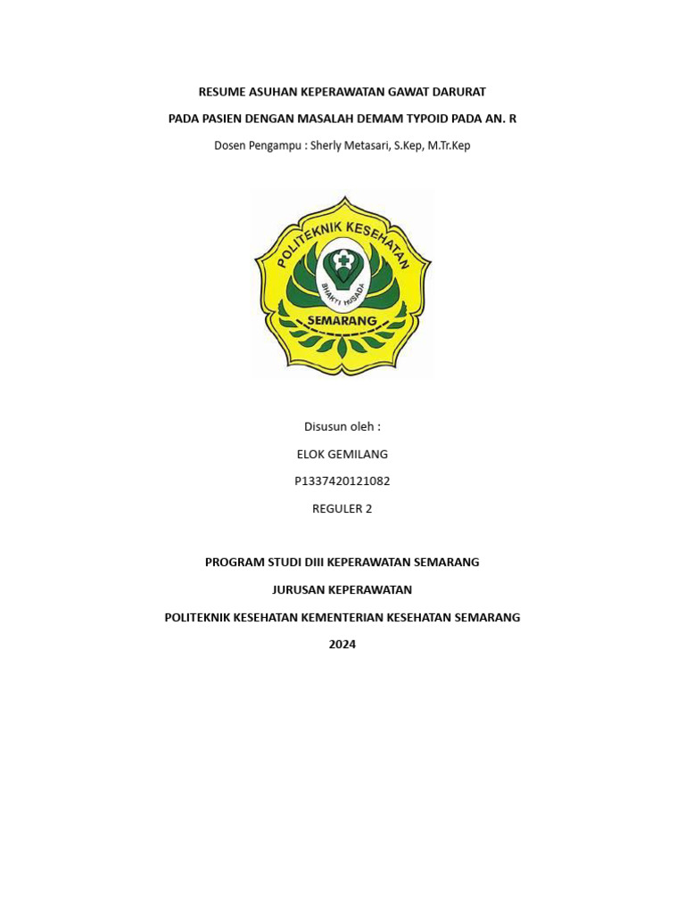 Resume Asuhan Keperawatan Gawat Darurat | PDF
