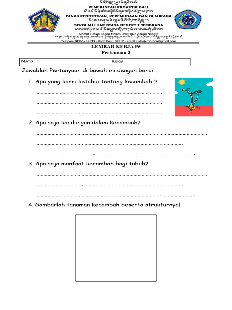 Lembar Kerja P5 SDLB Mampu | PDF | Pengembangan Diri