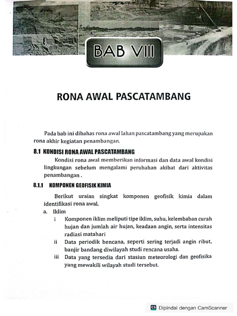 BAB VII Rona Awal Pascatambang | PDF