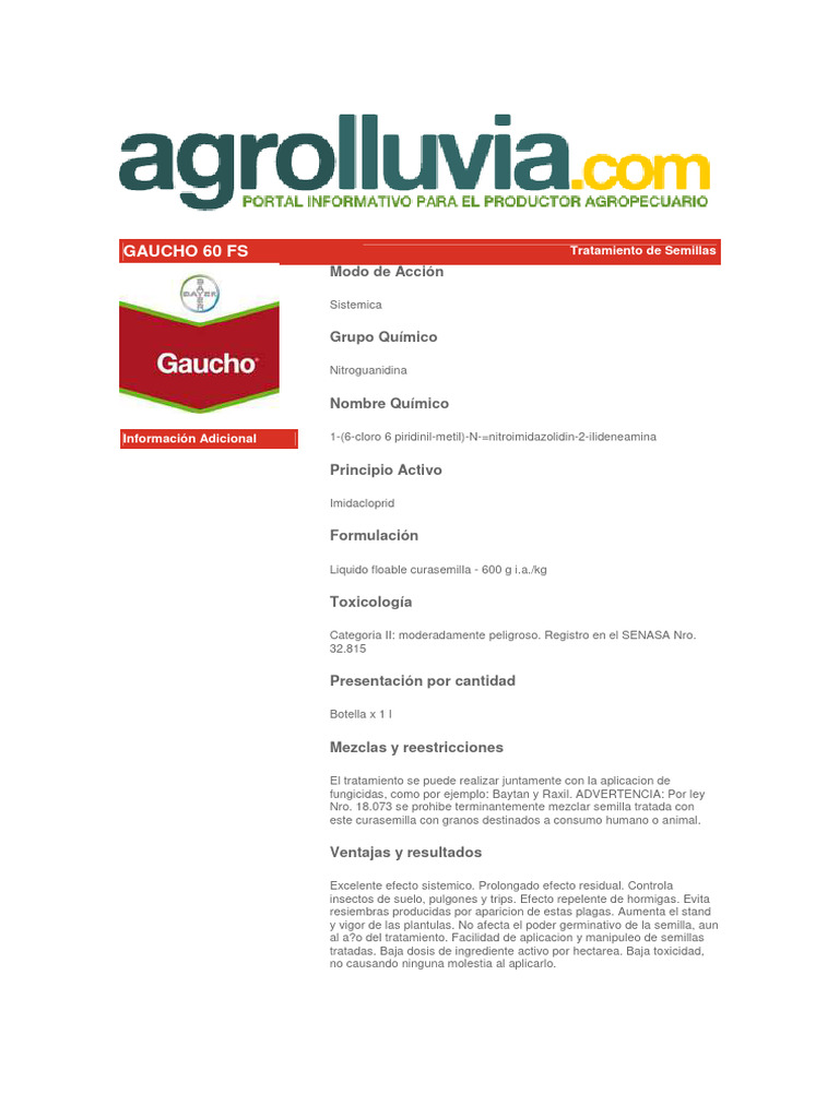 Bayer Gaucho 60 Fs | PDF | Tecnología