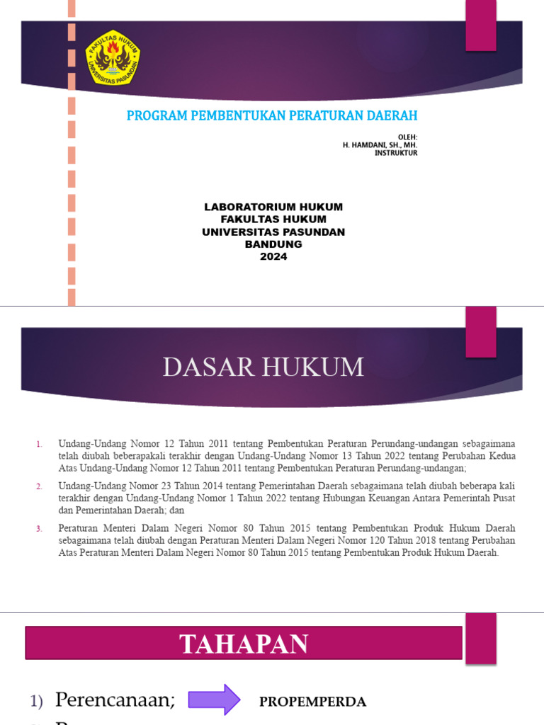Tahapan Pembentukan Perda Terbaru | PDF