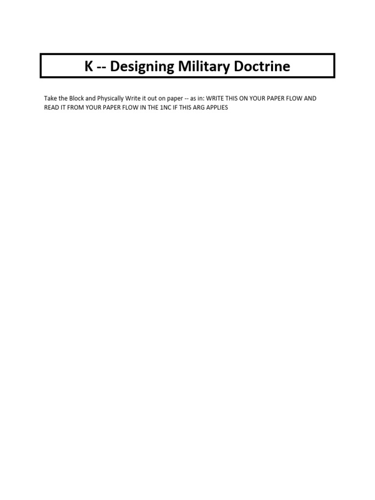 K - Designing - Military - Doctrine (Reformatted) | PDF | Sociology ...