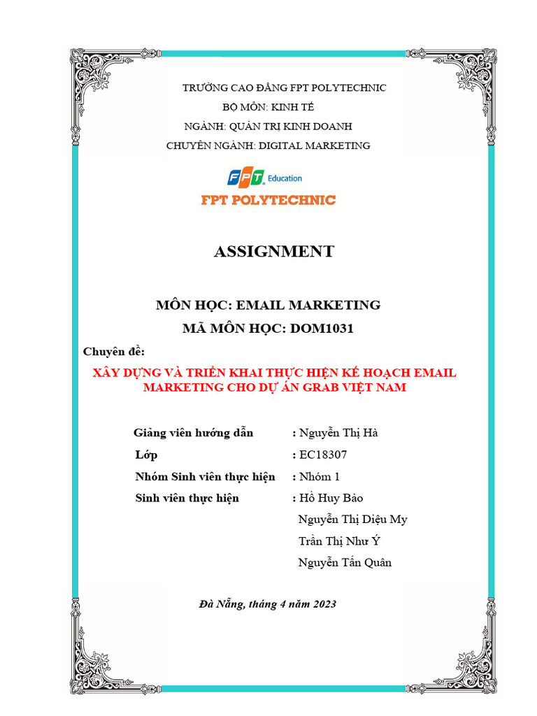 Báo Cáo Assignment - Nhóm 1 | PDF