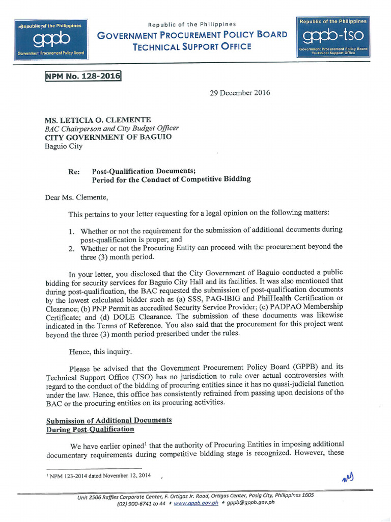 NPM-No.-128-2016 (3) GPPB Amo Jini | PDF